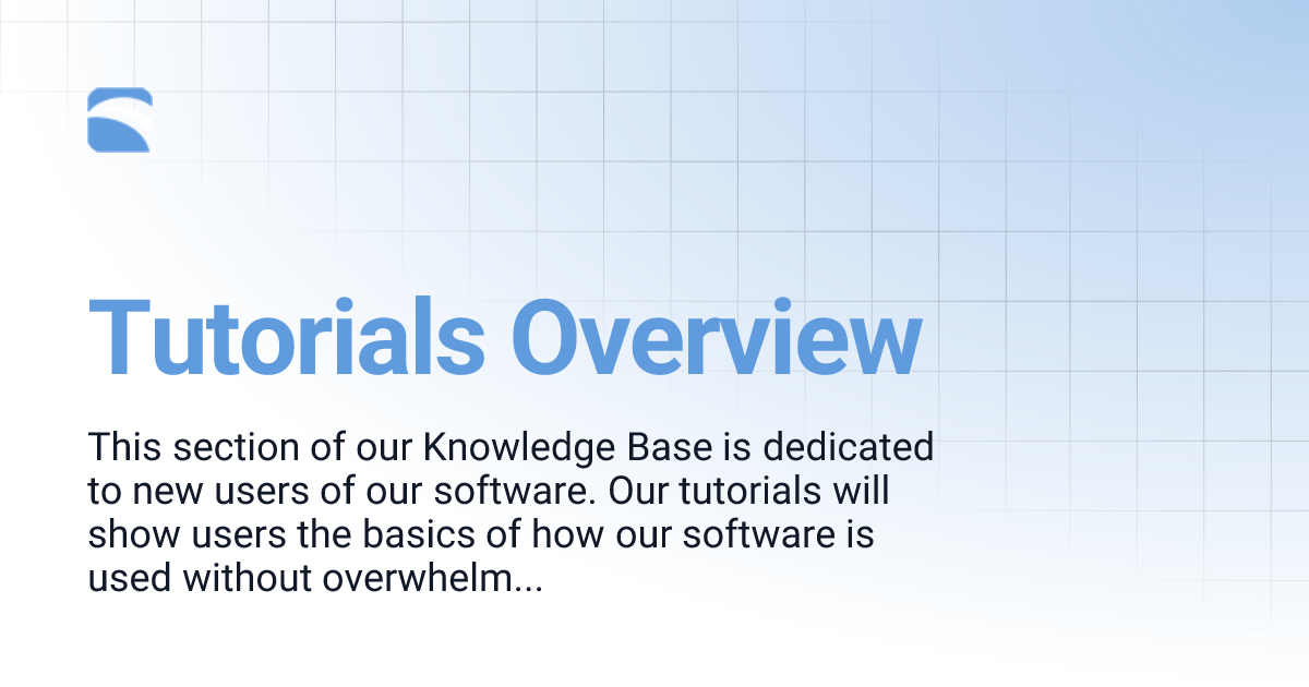 Tutorials Overview | Fast-Weigh Knowledge Base