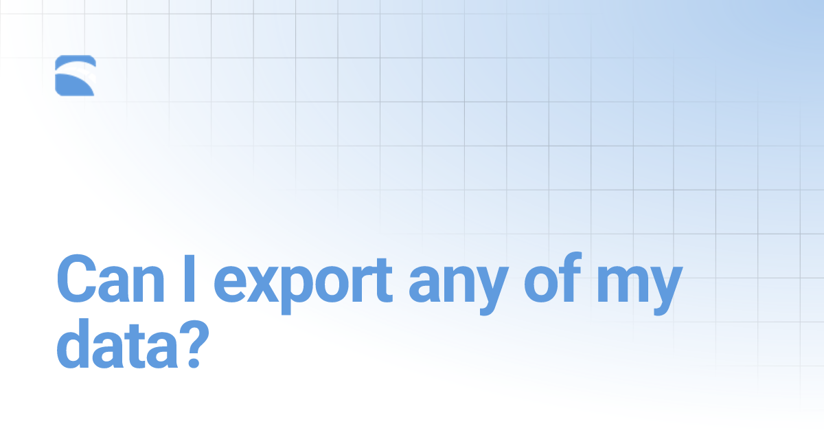 Can I export any of my data? | Fast-Weigh Knowledge Base